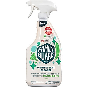 Family Guard Brand Disinfectant Spray Trigger & Multi Surface Cleaner, Antibacterial Spray, Expertly Formulated for Use In Homes with Children & Pets, Fresh Scent, 32 oz (Pack of 1)