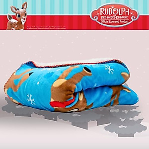 Franco Rudolph The Red Nose Reindeer Holiday Christmas Kids Bedding Soft Plush Sherpa Blanket Throw, 46 in x 60 in, (Officially Licensed Product)