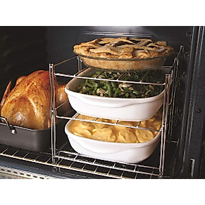 Nifty 3-Tier Oven Rack – Non-Stick, Dishwasher Safe, Use for Cooking Casseroles, Compact Collapsible Kitchen Storage, Chrome-Plated Steel Construction