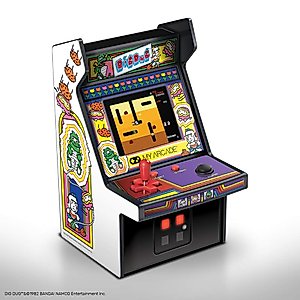 My Arcade Dig Dug Micro Player -Collectible Miniature-Fully Playable, 6.75 Inch Collectible, Color Display, Speaker, Volume Buttons, Headphone Jack (DGUNL 3221) - Electronic Games