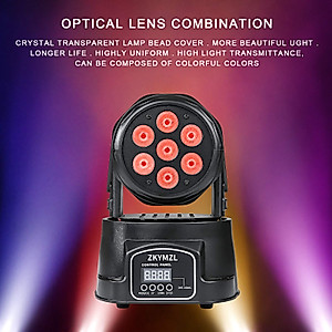 ZKYMZL Moving Head Light 7x12W LED RGBW (4 in 1) Color Lighting Effect 9/14 CH by DMX Control for DJ Show Bar Party Wedding Disco KTV...