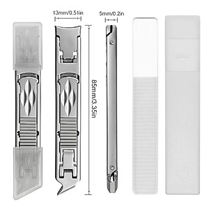VOGARB Portable Nail Clippers for Thick Nails Ultra Thin Foldable Wide Jaw Opening Cutter with Safety Lock Double Head Curved and Slanted Trimmer for Toenail Fingernail Travel Design (Silver)