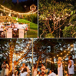 Dimmable 50FT G40 Globe String Lights for Patio, LED Hanging Lights Waterproof with 25 1W Bulbs, Shatterproof Outdoor Lights String for Porch, Edison Bulb String Lights, E12, 2200K Warm White, Black