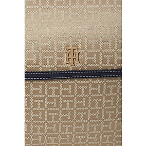 Tommy Hilfiger Liv II Flap Backpack Square Monogram Jacquard Khaki Tonal One Size