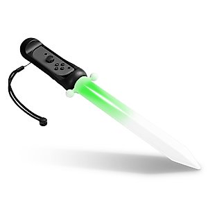 RHOTALL Game Sword for The Legend of Zelda: Skyward Sword HD Compatible with Nintendo Switch and Switch OLED Right Joycon Controller, Game Accessories Handle Grip with LED Design - Black
