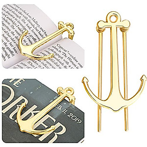 2 Pieces Bookmarks Creative Bookmark Metal Page Holder for Students Teachers Graduation Gifts School Office Supplies (Gold)