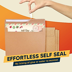 100 Pack A7 Brown Kraft Paper Invitation 5 x 7 Envelopes Quick Self Seal