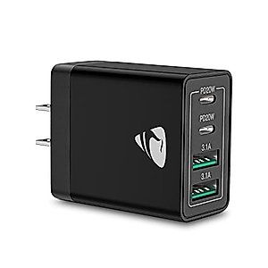 USB Wall Charger, 40W 4-Port Fast USB C Charger Block PD Power Adapter + QC USB A Wall Plug Multiport Type C Fast Charging Block Cube for iPhone 14 13 12 11 Pro Max XS XR X 8 7 SE Plus, iPad, Samsung