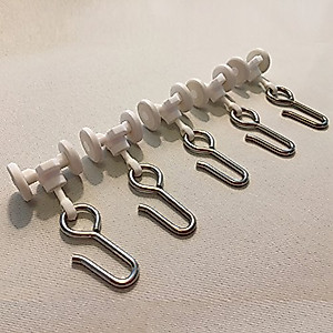 Room/Dividers/Now Curtain Track Roller Hooks - Curtain Rail Ceiling Gliders Set - Plastic Body and Wheels with Steel Hook - Glider Hooks for Curtains by Room Dividers Now (Pack of 20)