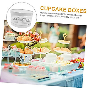 Abaodam 3pcs Cake Box Cupcake Transport Container Cupcake Holders Dessert Carrier Cupcake Storage Containers Cupcake Carrier with Lid Muffin Cake Carrier Cupcake Carrier with Cover
