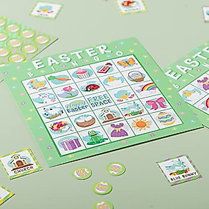 JOYIN 28 Players Easter Bingo Cards (5x5) for Easter Party Goodies Games, Kids School Classroom Gift, Indoor Family Activities, Basket Filler Stuffers.