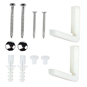 Generic Toilet Foot Mounting Screws Bathroom Angled Floor WC Toilet Pan Bidet Toilet Seat Hinge Repairment Bathroom Fitting Kits, White