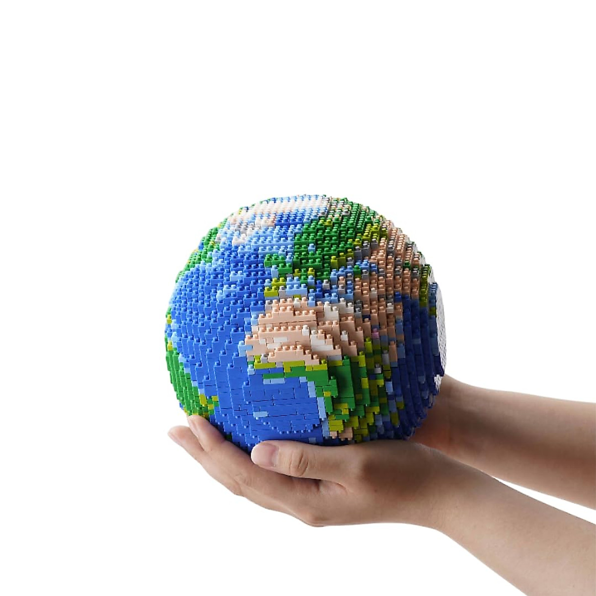 AstroReality: New 3D Pixel Earth Model Building Blocks Set (Pro), 11 Colors and 96 Shapes, Classic STEM Educational Puzzle, Toy for Adults and Kids 12+ (4,000 Pieces)