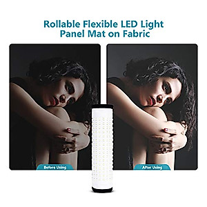 Neewer Rollable 30x53cm LED Light Panel Mat on Fabric 48W 4500LM 5600K CRI 90+ 512 LED Light Panel with Handle Grip, Remote Control, Diffuser Cloth, Carry Bag for Traveling Outdoor Photography