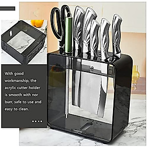 Zerodeko Holder Storage Rack Acrylic Cutter Block Without Knives Kitchen Tool Kitchen Accessory Restaurant Cutter Rack Cutter Holder for Kitchen Accessories Household