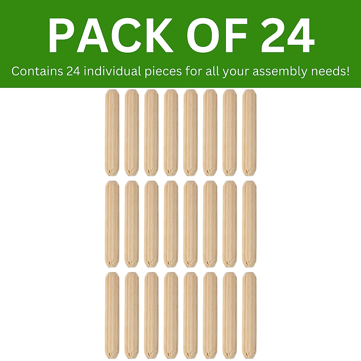 Spare Hardware Parts Replacement for IKEA Wooden Fluted Dowel Pin (101375) Pack of 24