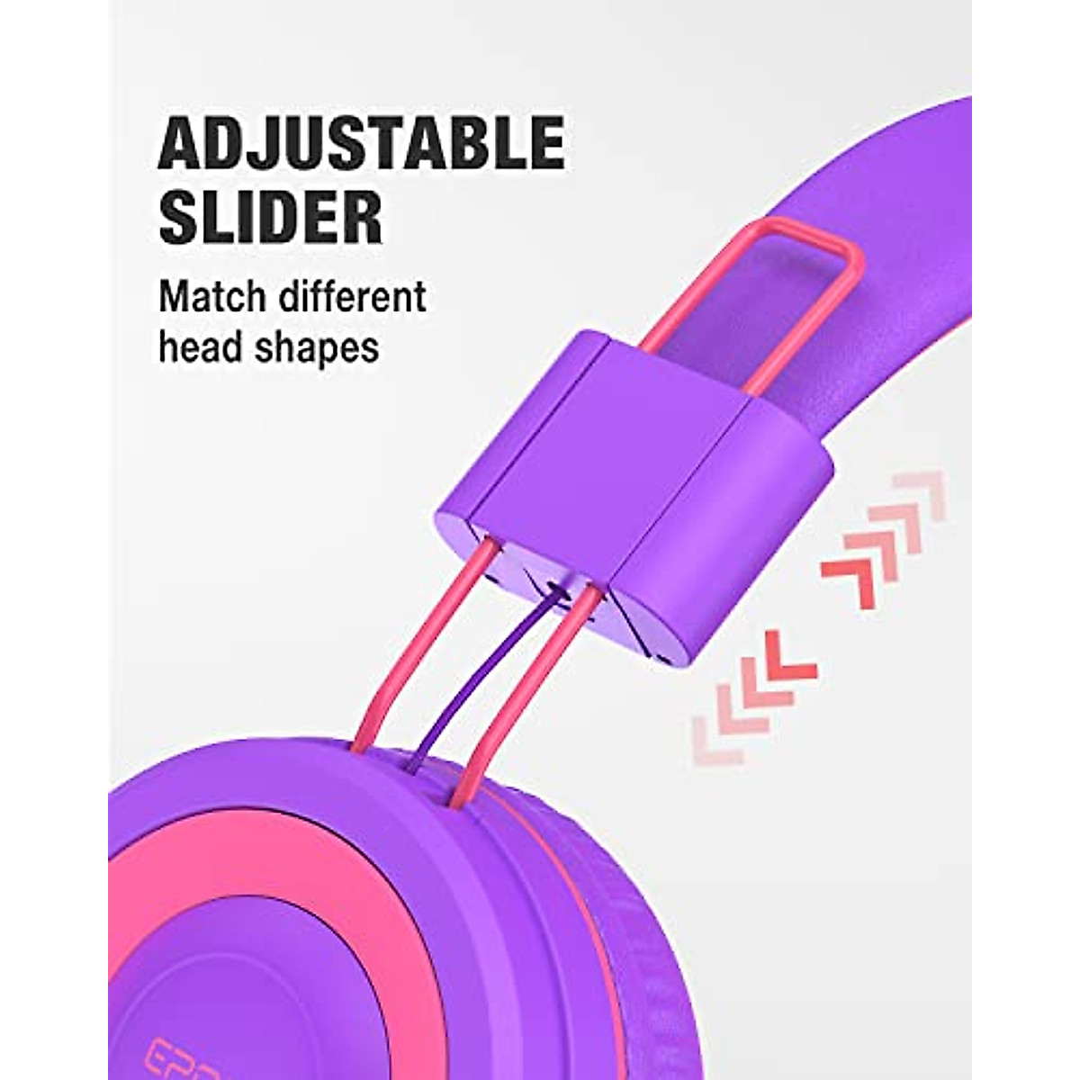 Kids Headphones, Eposy E10 Wired Headphones for Kids Foldable Stereo Bass Headphones with Adjustable Headband, Tangle-Free 3.5 mm Jack for School, On-Ear Headset for Boys Girls Cellphones(Pink/Purple)