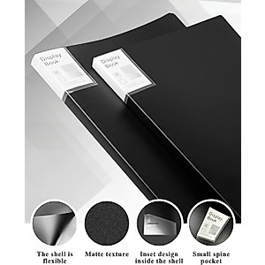 Premium Art Portfolio 3 Packs 11"x17" Presentation Book - Black Folder with Plastic Sleeves for Artwork Professional Display Book for Artists and Creatives