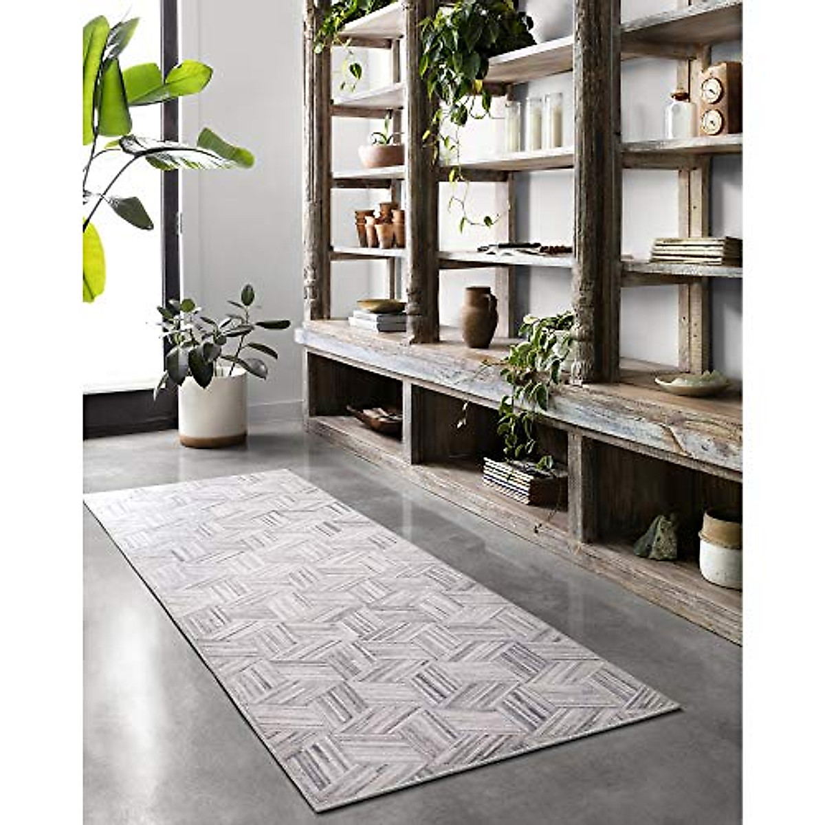 Loloi II Maddox Collection MAD-07 LT Grey/Ivory, Contemporary 2'-3" x 3'-9" Accent Rug