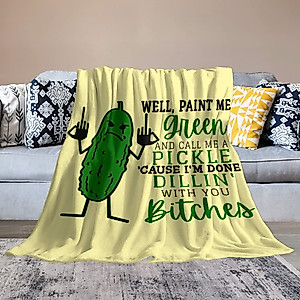 XaocNyx Pickle Blanket Gifts, 80"x60" Cozy Plush Pickle Stuffed Animal Throw Blankets, Pickles Gift Blanket for Women Men Teen Boys Girls Couch Bed Sofa