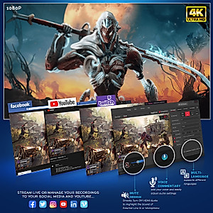 Pyle Live Gamer HDMI 4K Live Record and Stream, Multi Video Format Support, Audio-VideoLine in/Out, Super High Speed, Real Time Gameplay, Conference Live Broadcast, PCI-E Gen2 - PLINK4