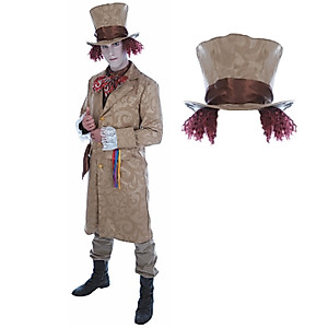 fun shack Hatter Costume Men, Wonderland Mens Hatter Halloween Costume, Book Character Costumes For Adults, X-Large