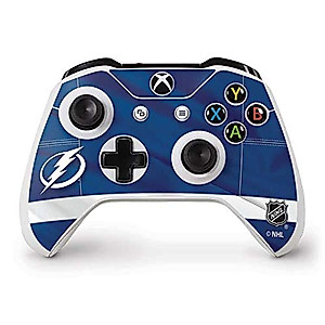 Skinit Decal Gaming Skin compatible with Xbox One S Controller - Officially Licensed NHL Tampa Bay Lightning Jersey Design