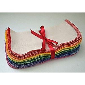 1 Ply Organic Birdseye Washable Baby Wipes 8x8 Inches Set of 20 Rainbow Assortment