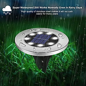 BROOM Solar Outdoor Lights 12Packs,Garden Solar Lights Outdoor Waterproof Pathway Lights Outdoor Lighting Decor Bright In-Ground Lights for Lawn, Patio, Yard, Driveway, Step and Walkway White Light