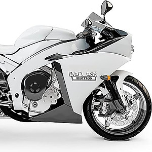 Crynod 1 PC Car Fender Badge Decal, 3.93" x 1.33" "Bad Ass Edition" Zinc Alloy Three-Dimensional Tailgate Front Grille Hood Decal, Retrofit Decorative Replacement, for Most Models (Silver & Black)