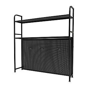 HOLMZCED 38 Inch Tabletop Desk Bookshelf, 2 Tiers Desktop Bookcase Modern Desk Shelf Organizer Display Shelf Rack Desk Storage Organizer Black for Bedroom Study Living Room Office School