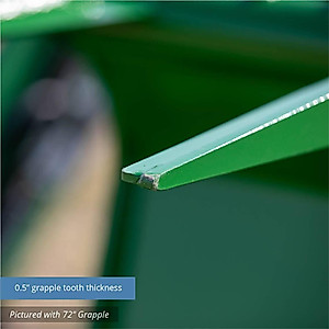 Titan Attachments 60" Debris Grapple Bucket Attachment Fits John Deere Loaders, Hook and Pin Connection