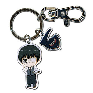 Great Eastern Entertainment Tokyo Ghoul- SD Kaneki & Mask Metal Keychain Multi-colored, 2"
