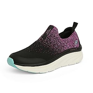 Skechers Women's D'Lux Walker Wrap Party Slip On Sneaker Black 8 Medium US