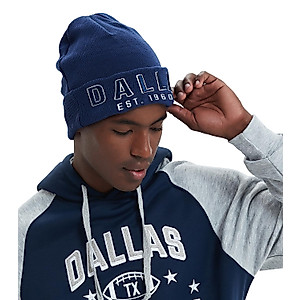 CLORPEAK Dallas Embroidery Classic Cuff Beanie Hat Cuffed Winter Hat Knit Toque Skull Cap - Navy OneSize
