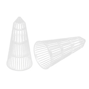 M METERXITY 5 Pack Plant Pot Hole Mesh Pads - Cone Shape Bonsai Flowerpot Drainage Grid Screen Apply to Outdoor/Garden (160x82mm, Clear)