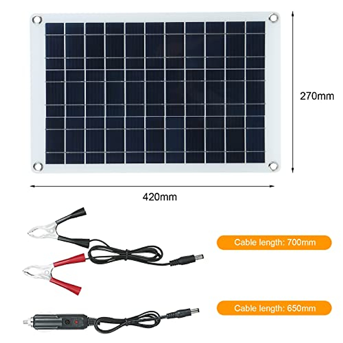 Solar Panel, Lixada 60W Portable Flexible Solar Panel Kit Set, IP65 Waterproof with DC Alligatoe Clip & 1 * Car Charger Port Solar Cell Solar Panel for Home, Outdoor Camping, Travel