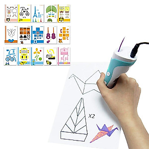 20 Sheets 3D Printer Drawing Molds Paper Stencils for 3D Printing Pen, 40 Patterns and a Clear Plate Set