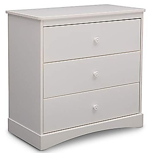 Delta Children Sutton 3 Drawer Dresser with Changing Top, White