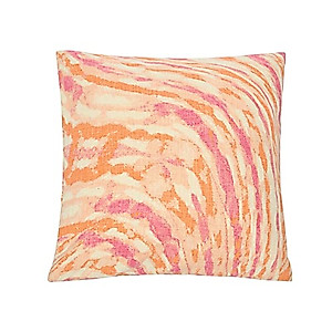 Creative Co-Op Cotton Slub Marble Printed Pillow, 20" L x 20" W x 2" H, Multicolor