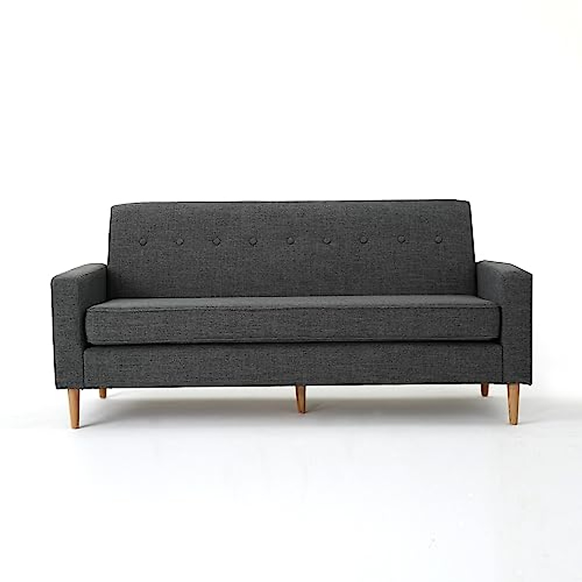 Christopher Knight Home Sawyer Mid-Century Modern Fabric 3-Seater Sofa, Grey / Natural