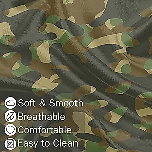 Forest Camo Pattern Body Pillow Covers Decorative Soft Bedding Satin Pillowcase with Zipper Closure Cooling Breathable Long Pillow Case-21"x 54"