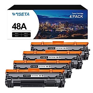48A Toner Cartridge Black - Compatible CF248A Toner Cartridge Replacement for HP 48A Compatible with Laserjet Pro M15w Toner Laserjet Pro M29w M28w M30w M31w MFP M28a M29a M15a M16w Printer (4 Black)