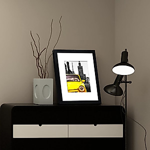 Emeyart 9x12 Picture Frame Pictures Display 6x8 with Mat or 9 x 12 Photos without Mat Black Wooden Photo Frames, Wall Mounting or Tabletop Display