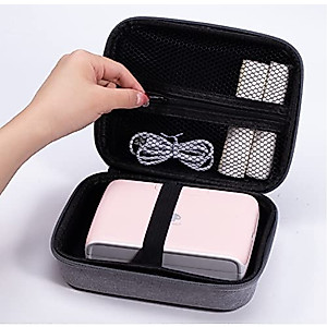 Phomemo Case 2023 Upgrade Version M110 M200 M221 Label Printer,M220 Thermal Label Maker, P3200 D1600 M04S Sticker Photo Printer Storage Holder Tape Paper Roll&USB Cable(Box Only)-Gray