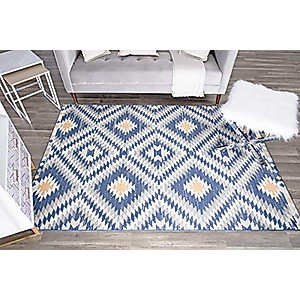 CosmoLiving by Cosmopolitan Amaia Area Rug, 5 ft x 7 ft, Kilim Cadet