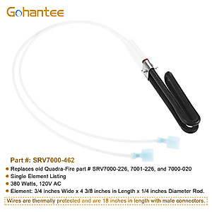 gohantee SRV7000-462 Loop Igniter Compatible with Quadrafire Pellet Stove Eco Choice Igniter Replace 812-3811