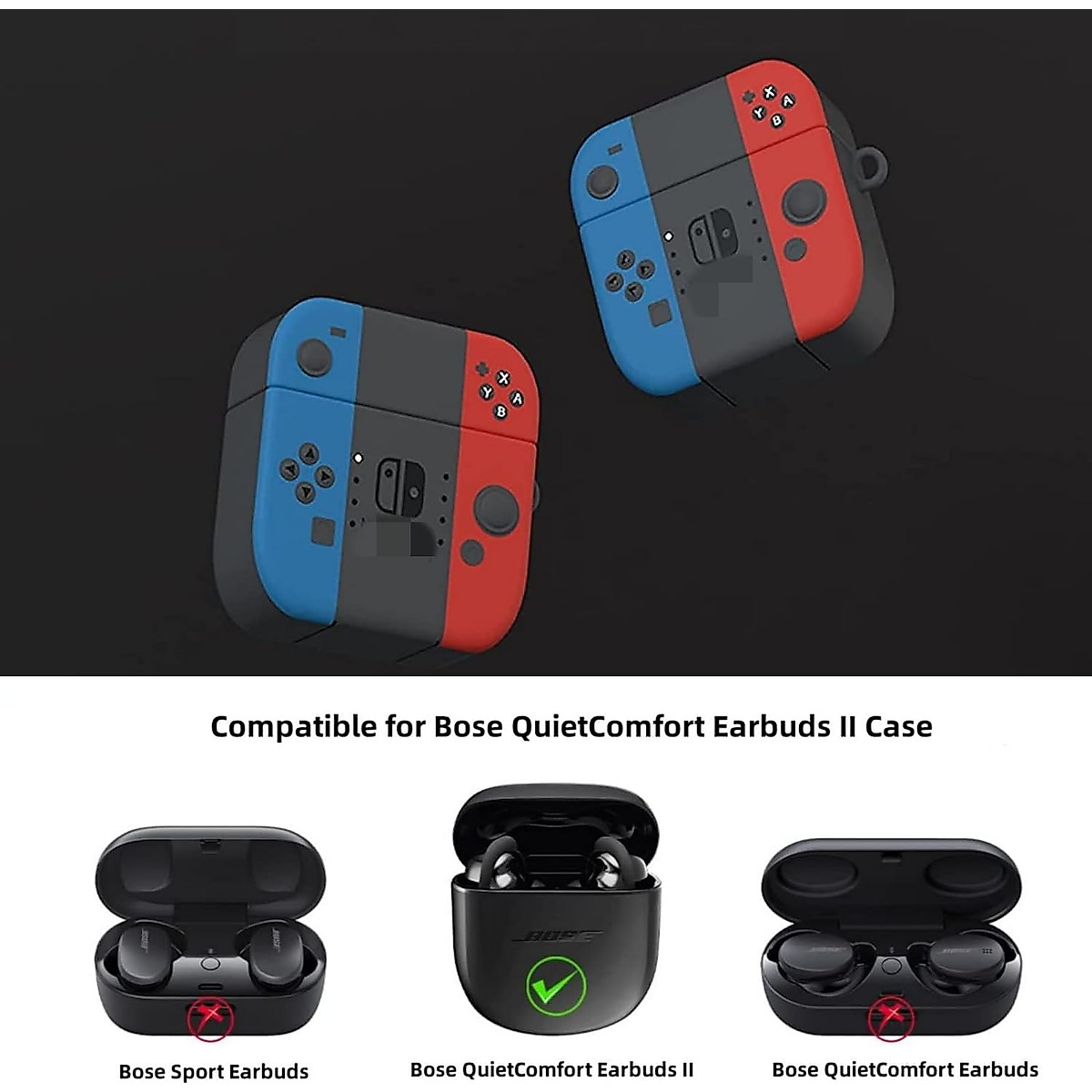 CASEVERSE Case for Bose QuietComfort Earbuds II/Bose QuietComfort Ultra, Cute 3D Silicone Cute Cartoon Games Console Protective Headphones Covers for Kids Girls Boys