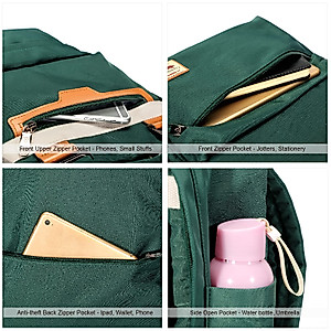 AO ALI VICTORY Laptop Backpack 15.6 Inch for Women Men Teacher Backpacks Nurse Bag Anti Theft Travel Back Pack Large College Bookbag (Medium, Olive Green)