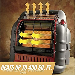 Mr. Heater Portable Big Buddy Propane Heater with 10-Feet Propane Hose Assembly and Propane Tank Refill Adapter Bundle - Propane Heater for outdoor & indoor use - 4,000, 9,000 or 18,000 BTU (3 Items)